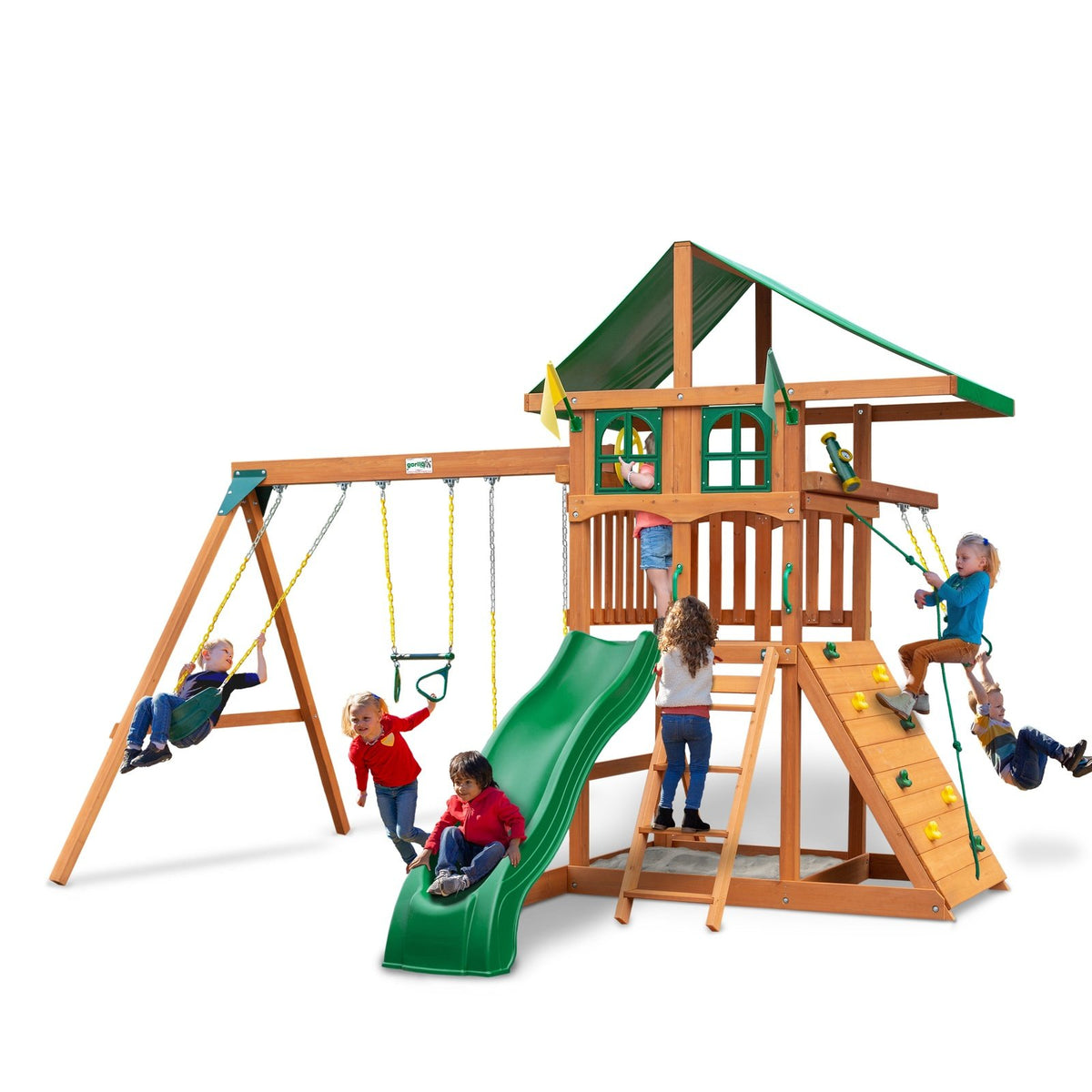 Gorilla Playsets Outing Treehouse w/ Tarp & Trapeze Arm — Lusso Home ...