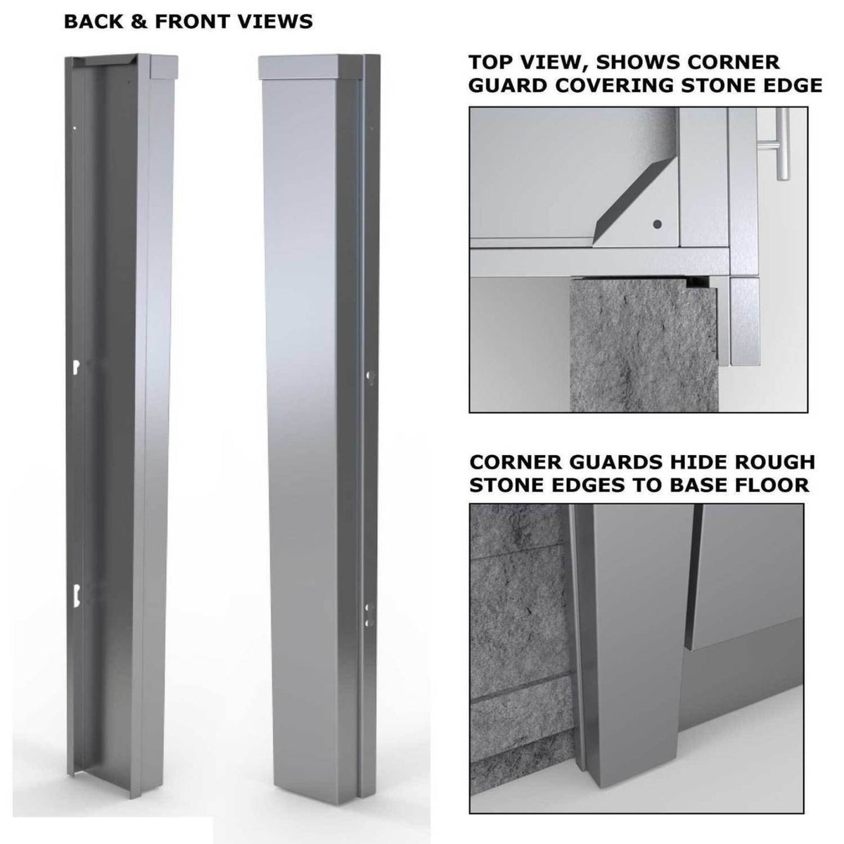 3-inch End Corner Guard Panel - For the Right Side of Base cabinets ...
