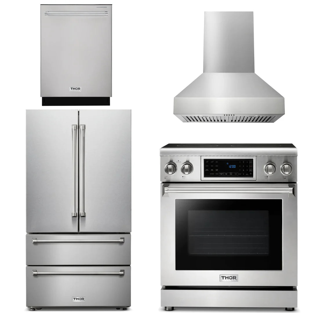 Thor Kitchen Package - 30" Electric Range, Range Hood, Refrigerator, D — Lusso Home Designs