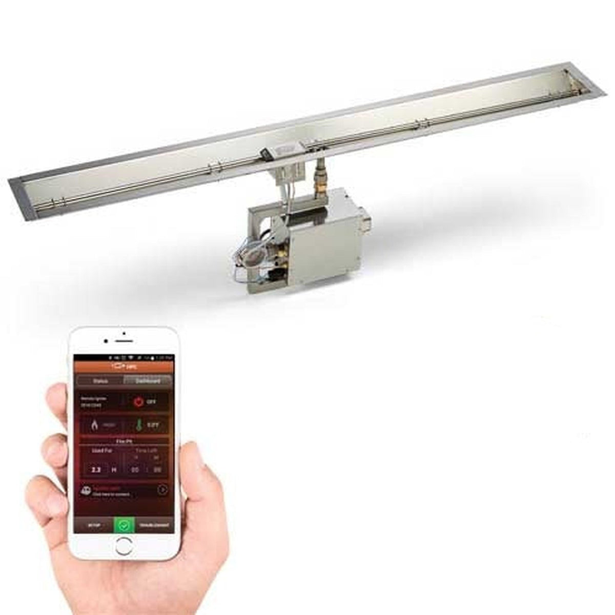 HPC Fire Linear Trough Fire Pit Insert with Bluetooth Connectivity and ...