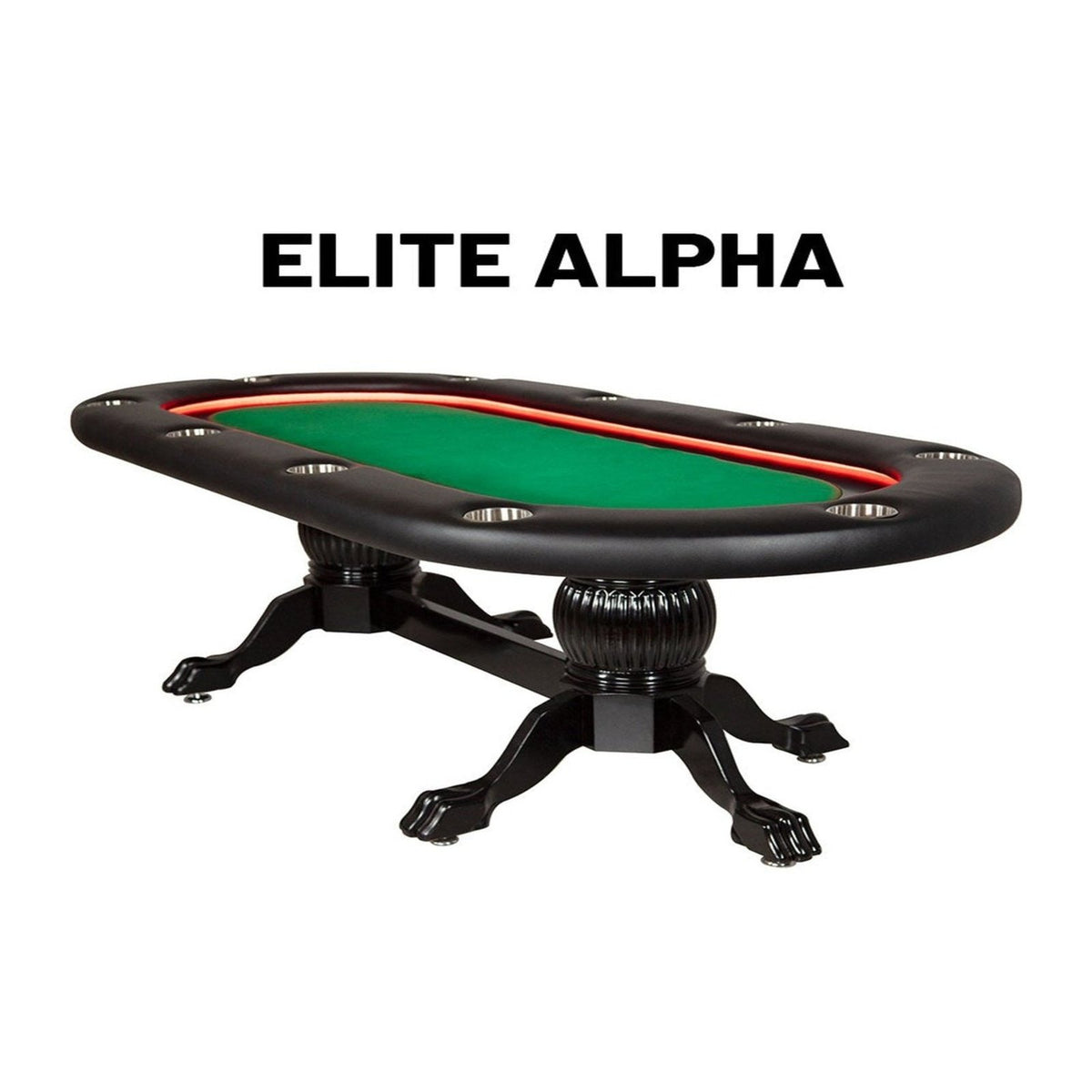 Elite Alpha 94" LED Sunken Playing Surface Poker Table by BBO Poker Ta ...