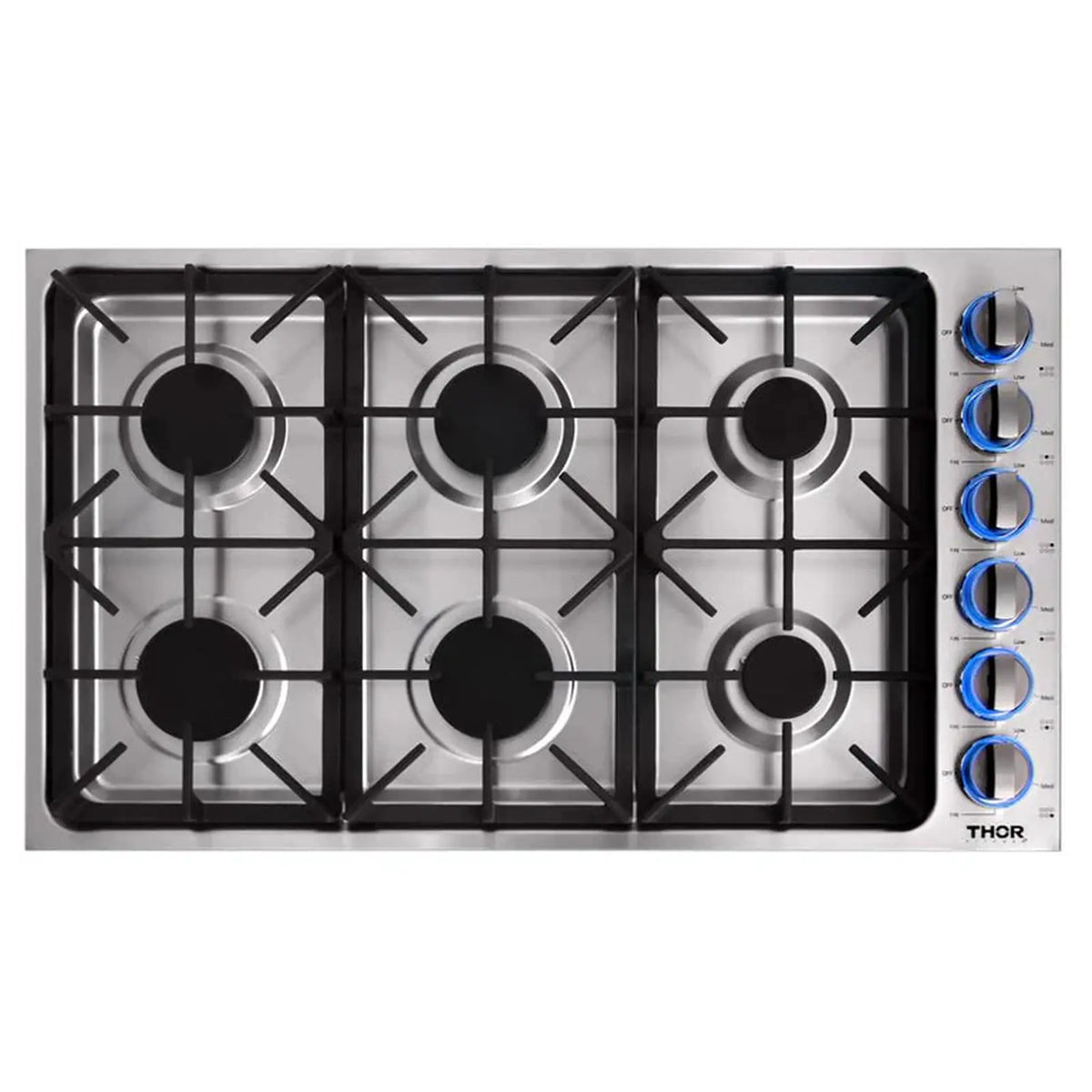 Thor 36 in. Drop-in Natural Gas Cooktop in Stainless Steel, TGC3601 ...