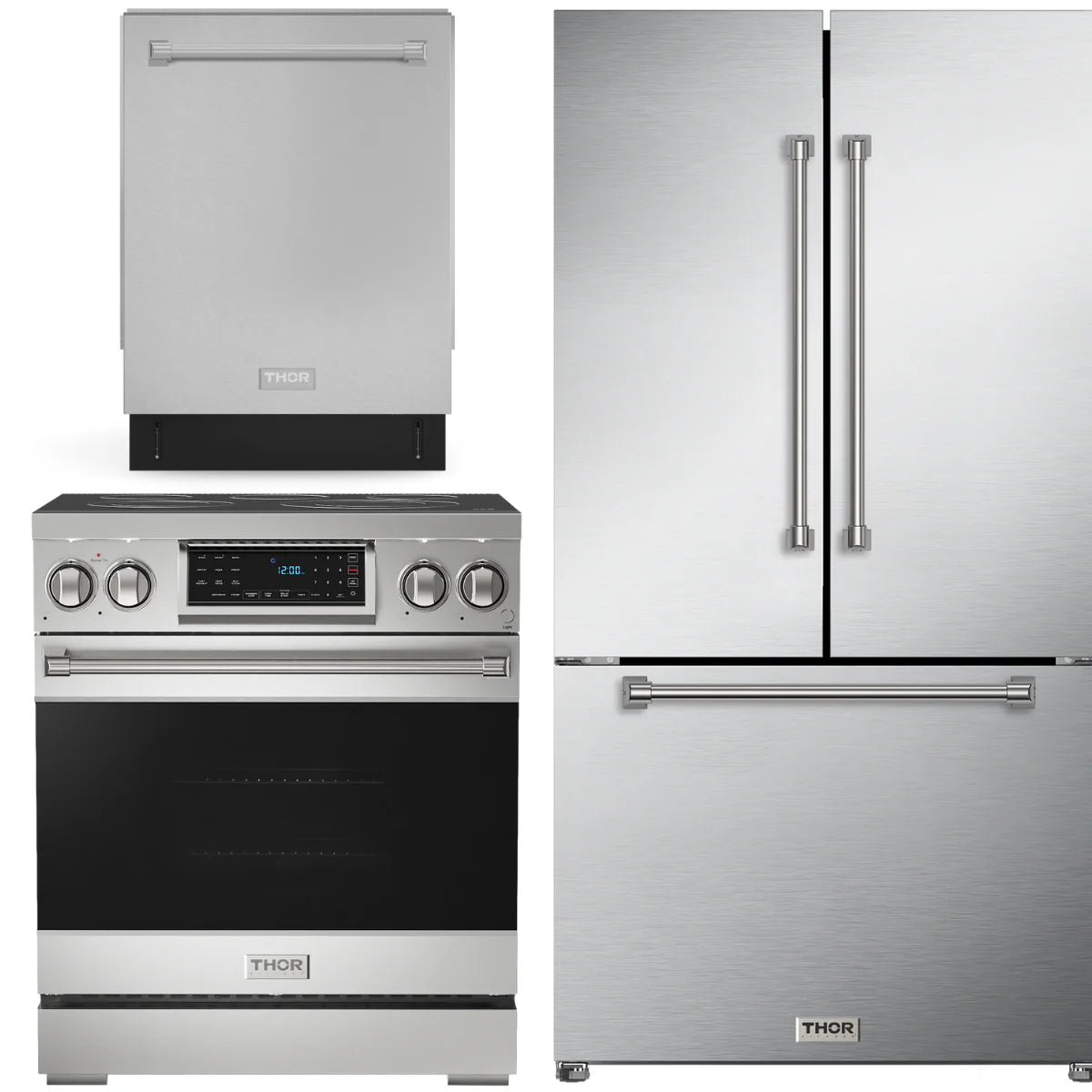 Gordon Ramsay by THOR Kitchen Package - 30" Electric Range, 36" Refrig ...